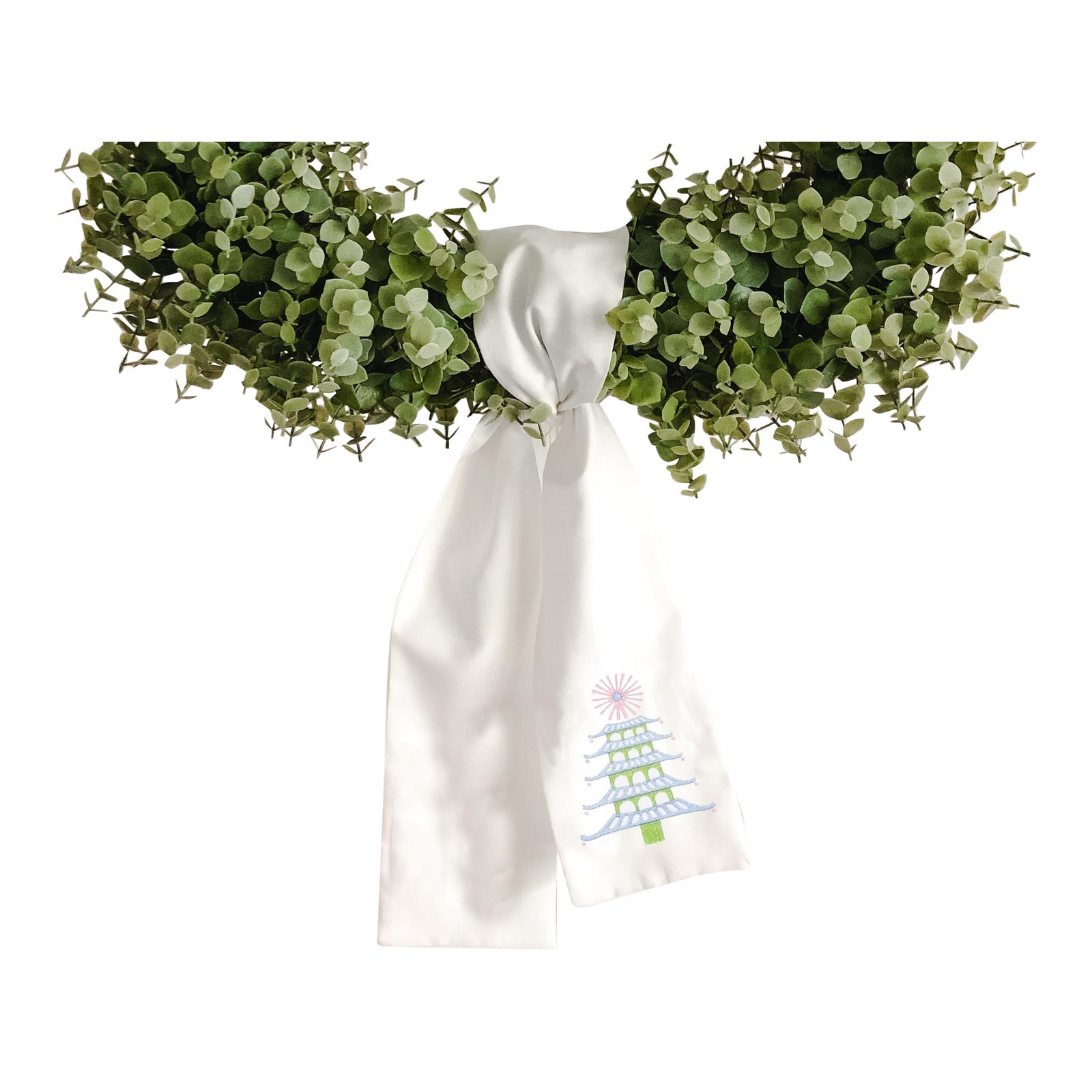 Pagoda Christmas Tree Wreath Sash | Chairish