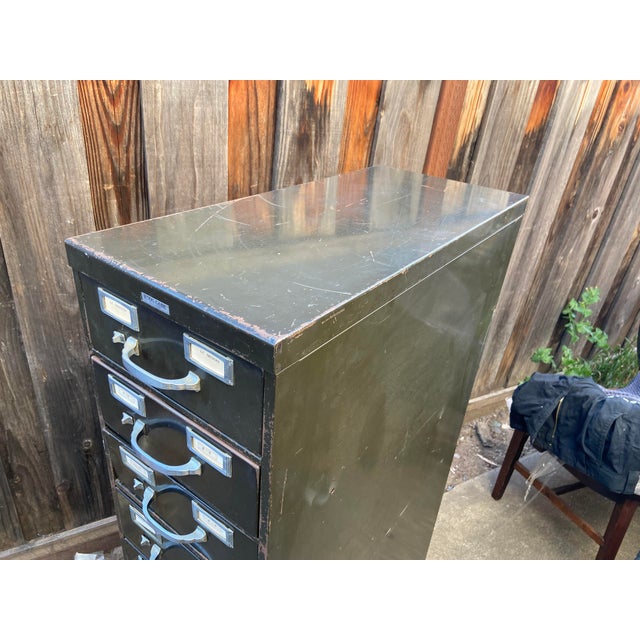 1940s Steelcase Industrial Metal Index Card File Cabinet | Chairish