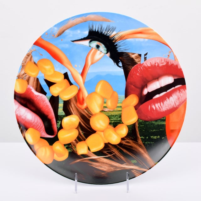 Vintage Jeff Koons “Lips” Porcelain Plate | Chairish