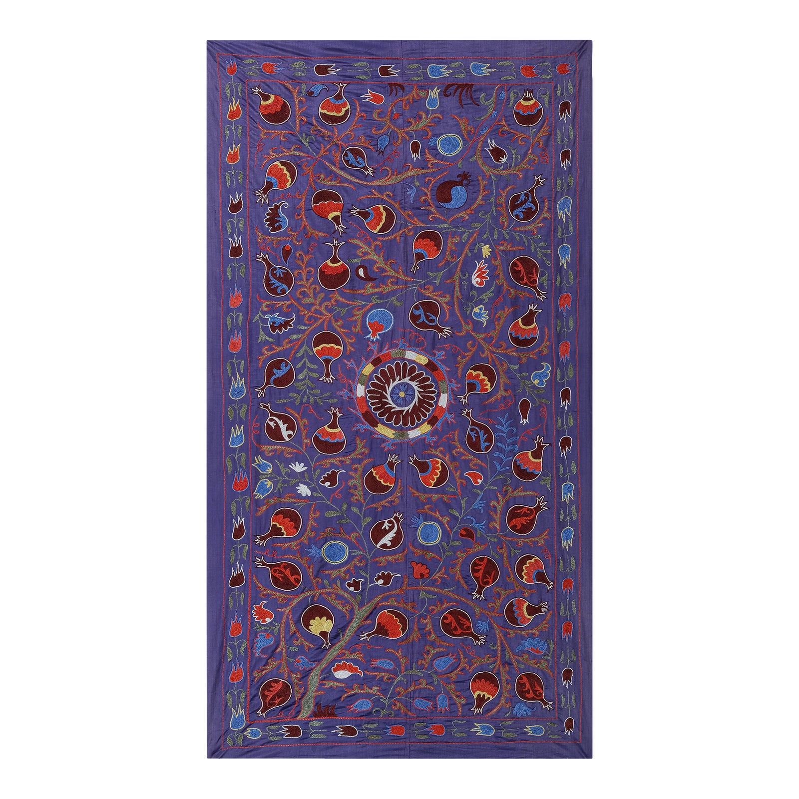 Folk Art Pictorial Silk Suzani From Uzbekistan, Tree of Life Samarkand ...