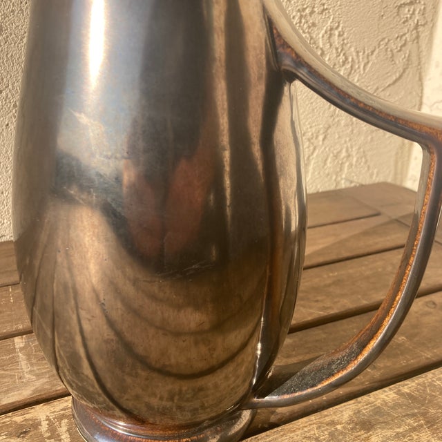 Vintage 1960s Red Wing Pottery Lotus Bronze Pitcher | Chairish