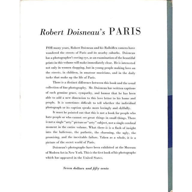 "Robert Doisneau's Paris" 1956 Cendrars, Blaise [Preface] | Chairish