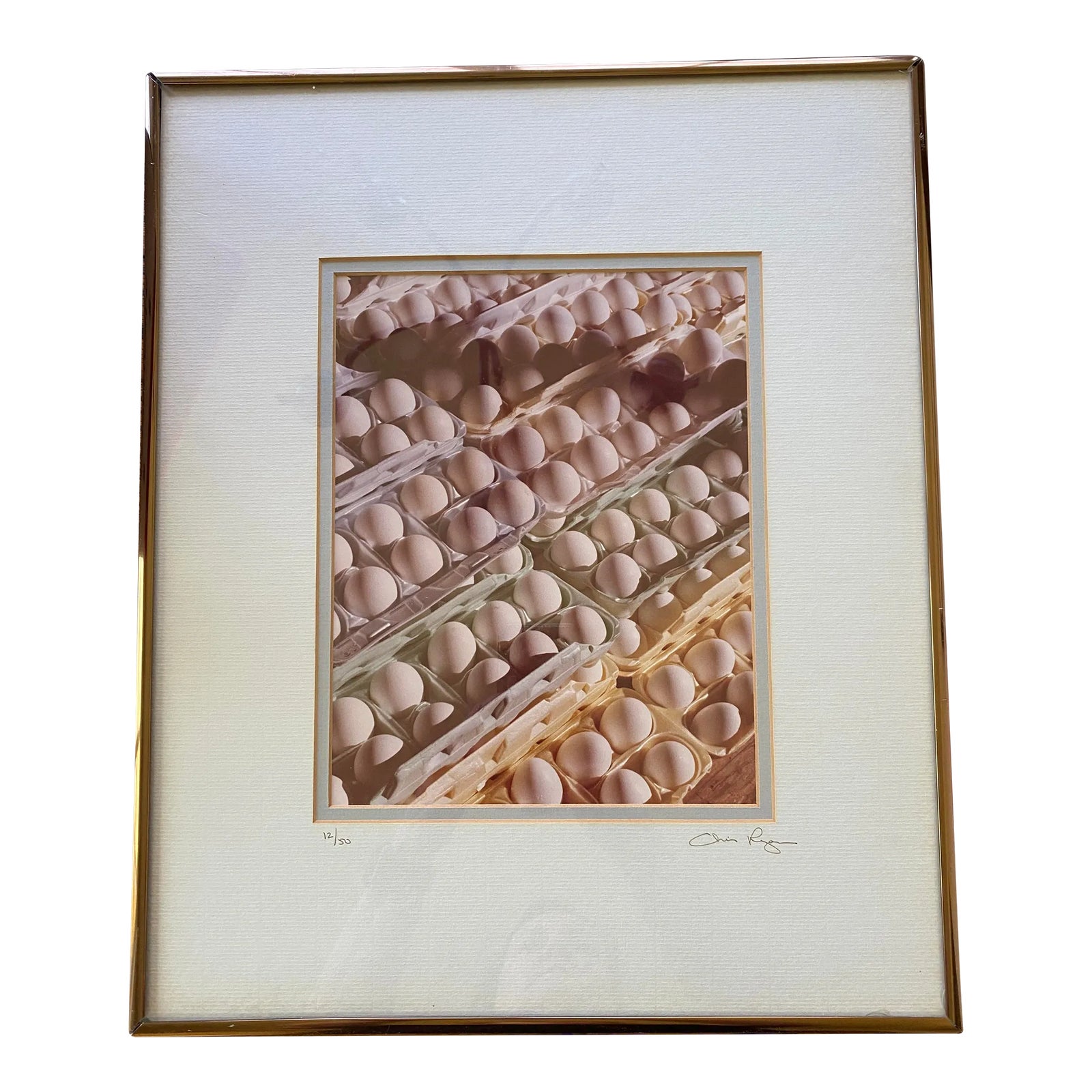 1970s Pop Art Egg Carton Still Life Signed Photograph, Framed | Chairish