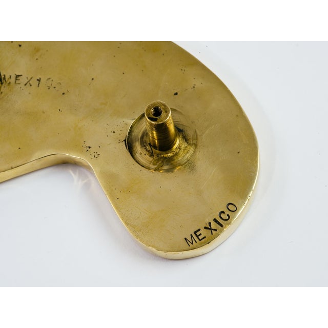 Mexican Stone Inlay Brass Kidney Shape Door Handle | Chairish