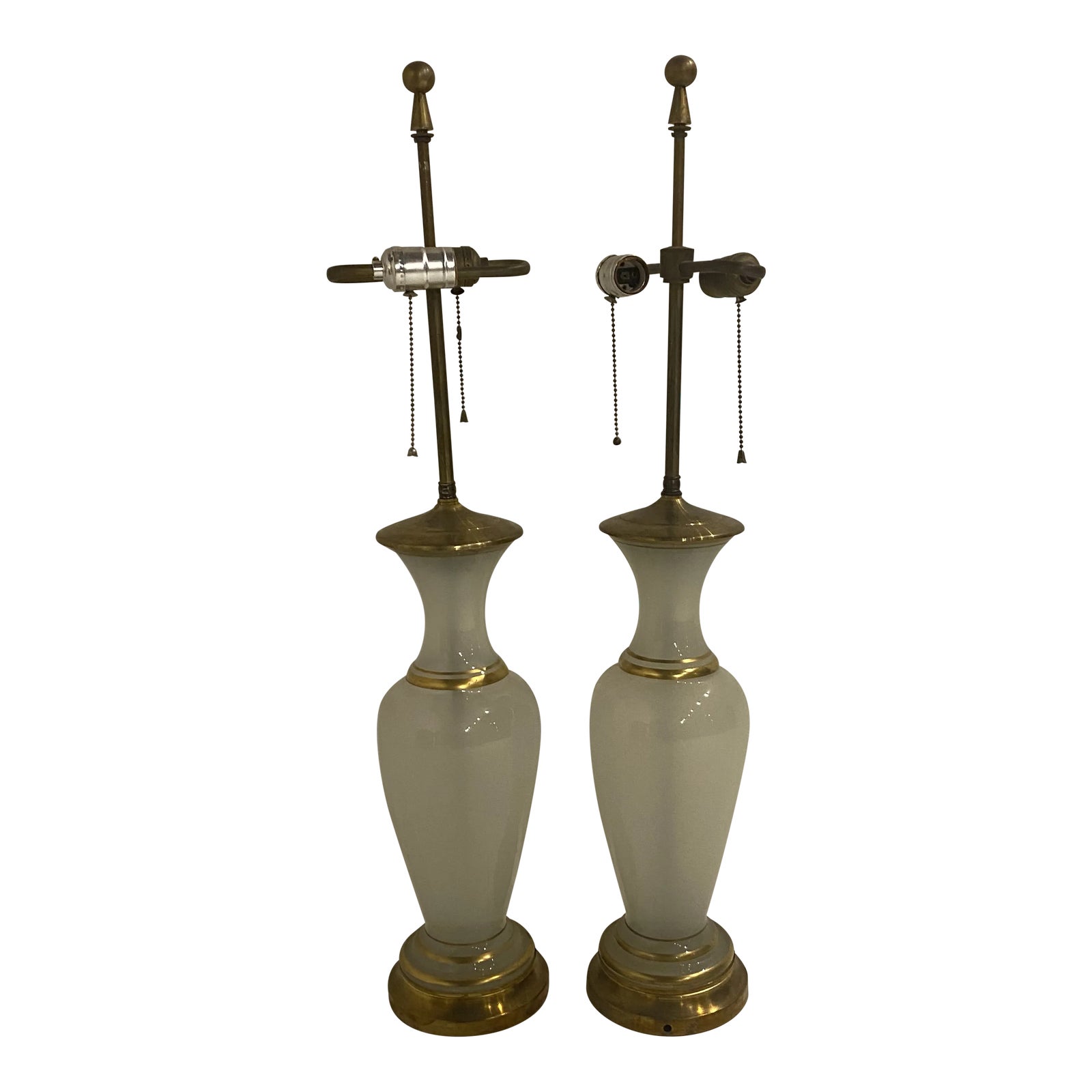 Opaline Glass Lamps - a Pair | Chairish