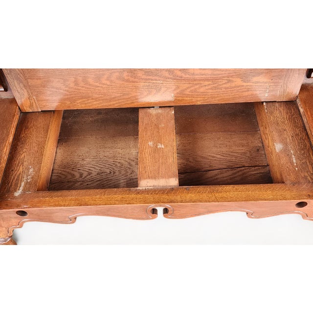 Vintage Solid Oak Colonial Style Lift Top Mudroom Hallway Bench Seat ...