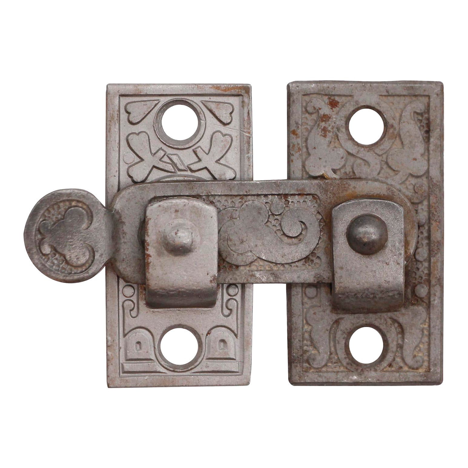 Antique 2.75 In. Aesthetic Gray Cast Iron Shutter Window Latch | Chairish