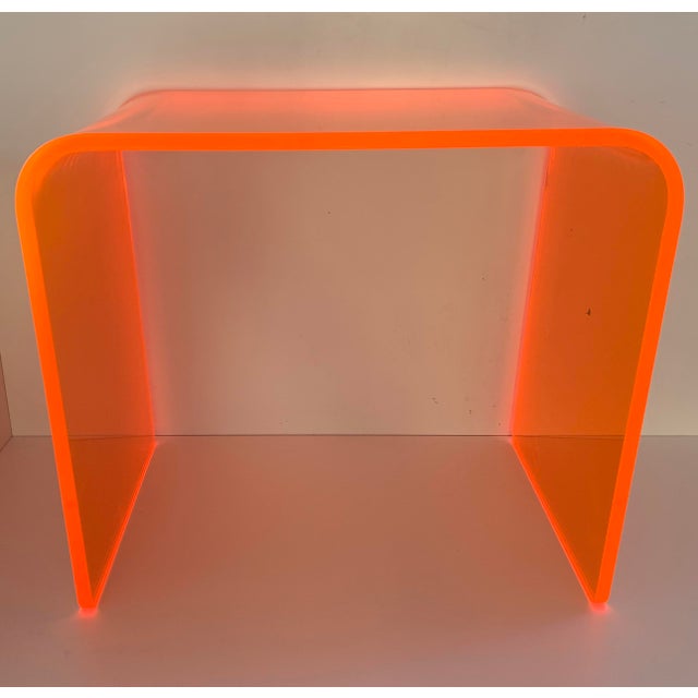“The Side Piece” Side Table in Neon Orange | Chairish