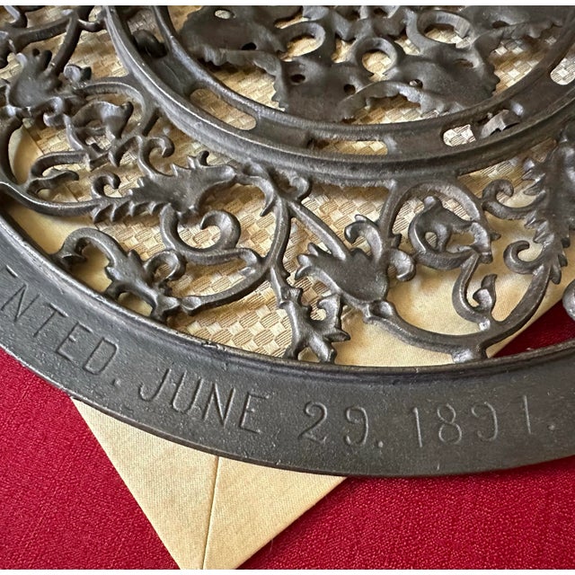 Antique Round Cast Iron Heat Register Victorian Grate | Chairish