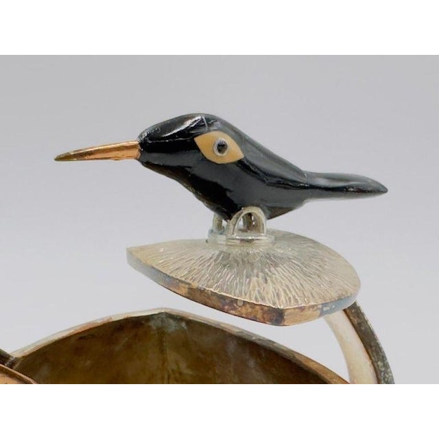 1980s Emilia Castillo Copper & Silver Creamer & Sugar Set With Bird ...