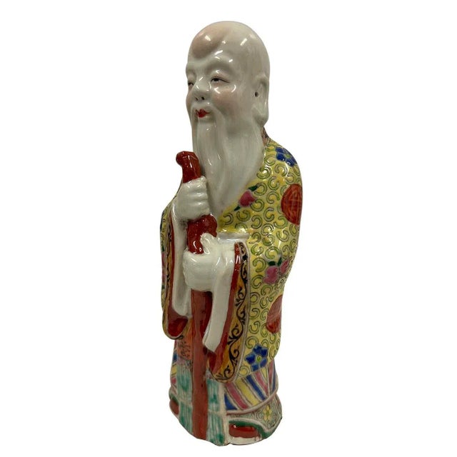 Early 20th Century Chinese Fu Lu Shou Feng Shui Trio Gods Figurines ...