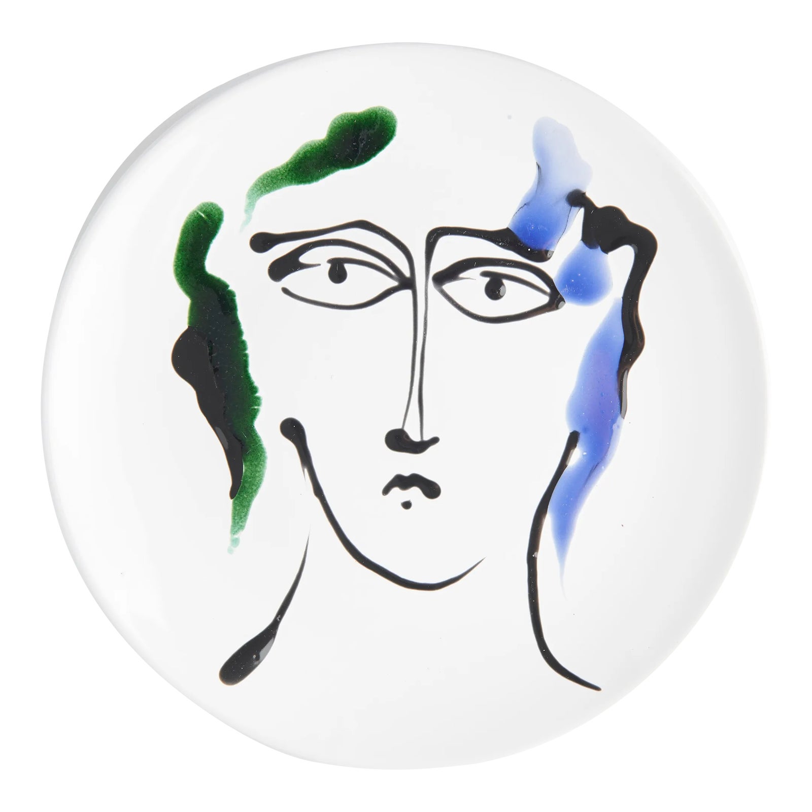Pablo Face Plate, Black/Green/Blue | Chairish