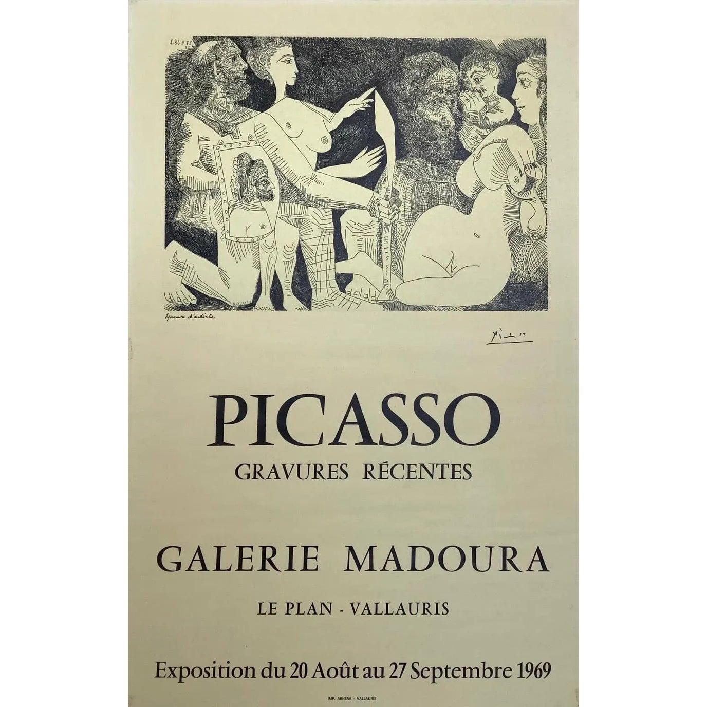 Pablo Picasso Galerie Madoura Exhibition Lithograph Poster, 1969 | Chairish