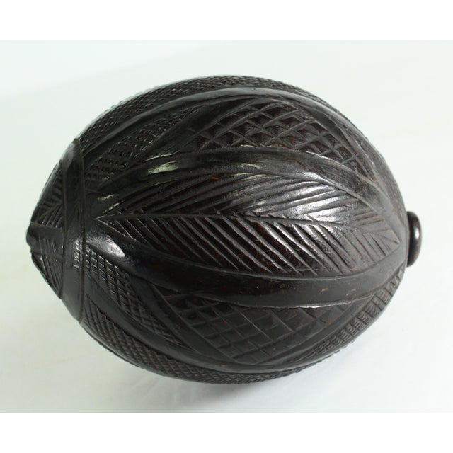Early 1800's Carved Coconut Shell Vessel Sailor's Art | Chairish