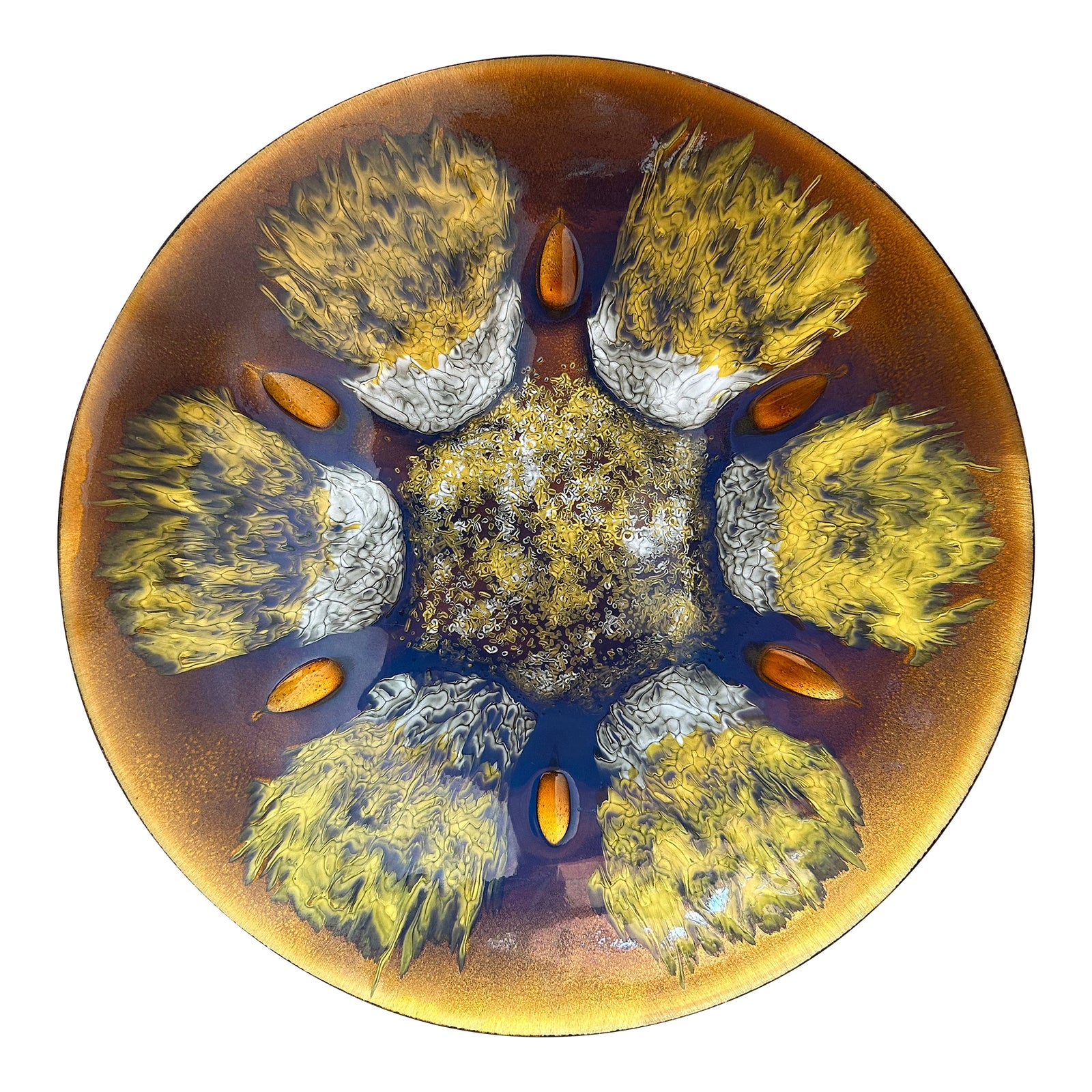 Mid Century Modern Enamel on Copper Bowl by Edwards Star for Gump’s ...