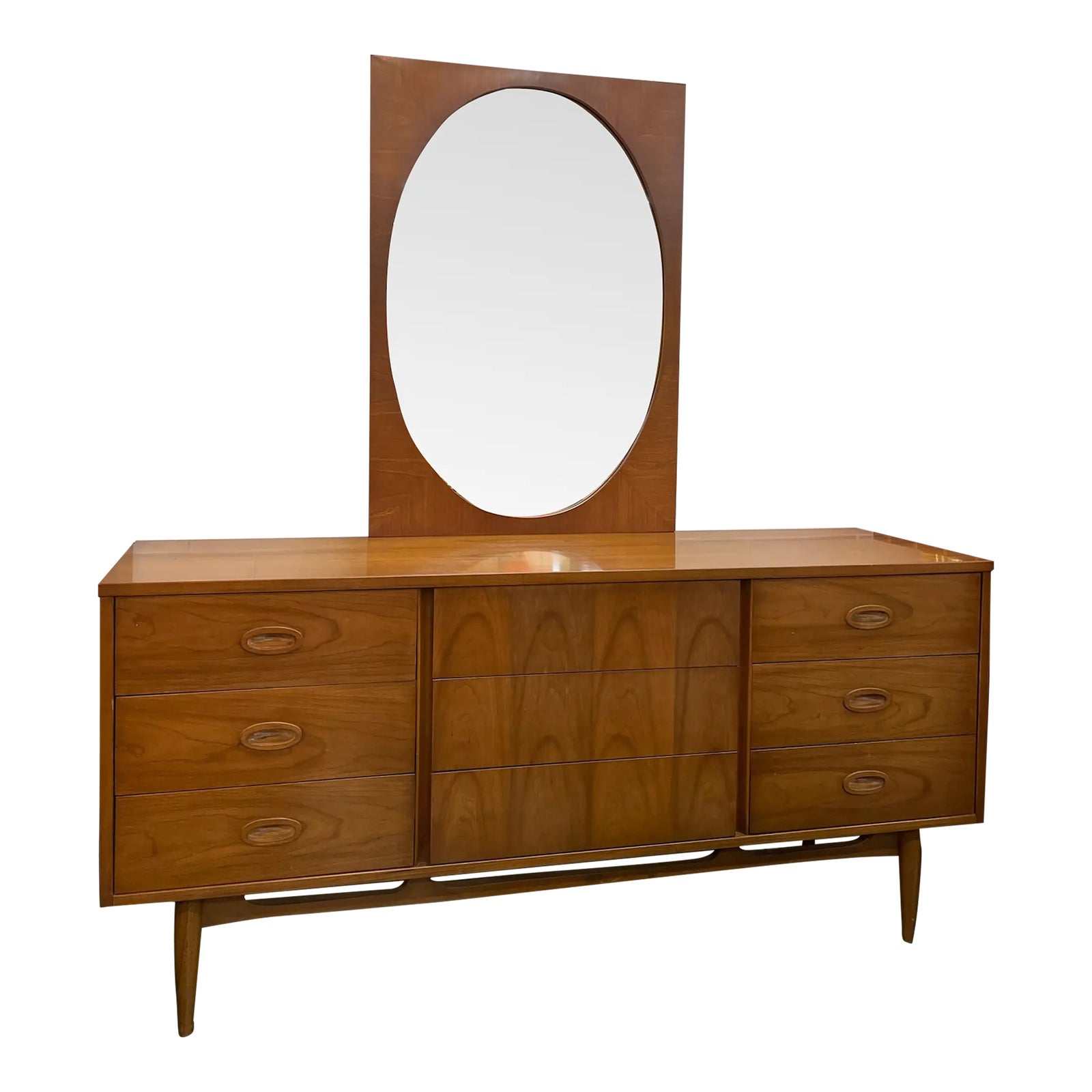 Mid-Century Cherry Dresser Made by Dixie Furniture | Chairish