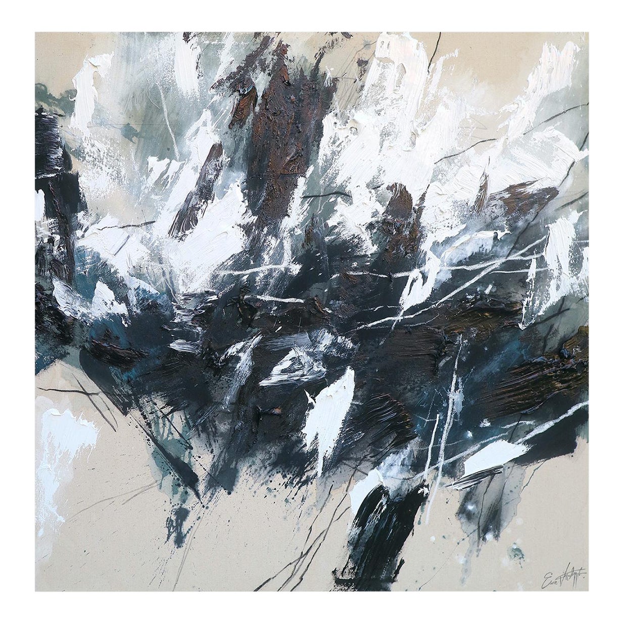 Contemporary Abstract Mixed Media on Canvas Painting “Secret Truth" by ...