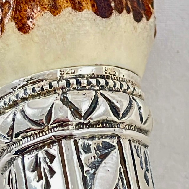 Sheffield English Stag Antler Handled, Sterling Silver Capped Table ...