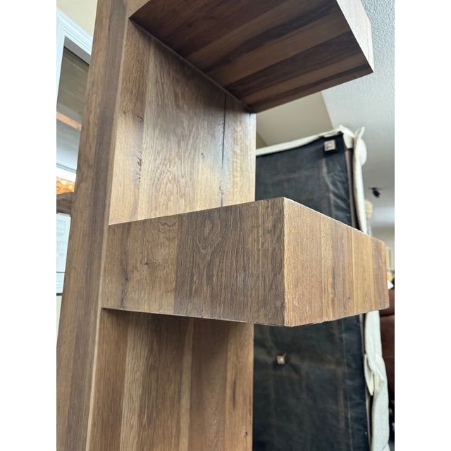Custom Contemporary Chunky Wood Open Shelving Unit | Chairish