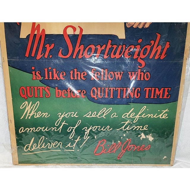 Original 1928 Large Bill Jones Motivational Poster | Chairish