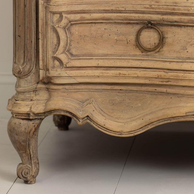 Large 18th C. French Bleached Walnut Louis XV Period Serpentine Commode ...