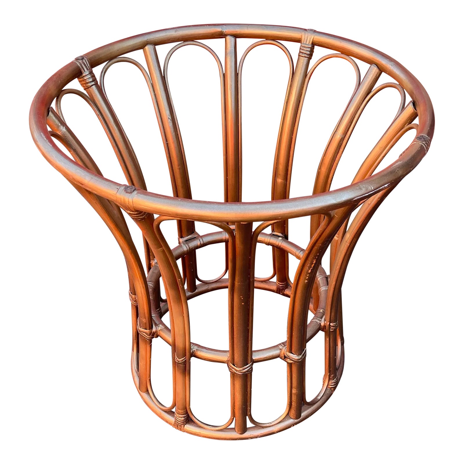 1960s Rattan Table Base in Painted Bronze | Chairish