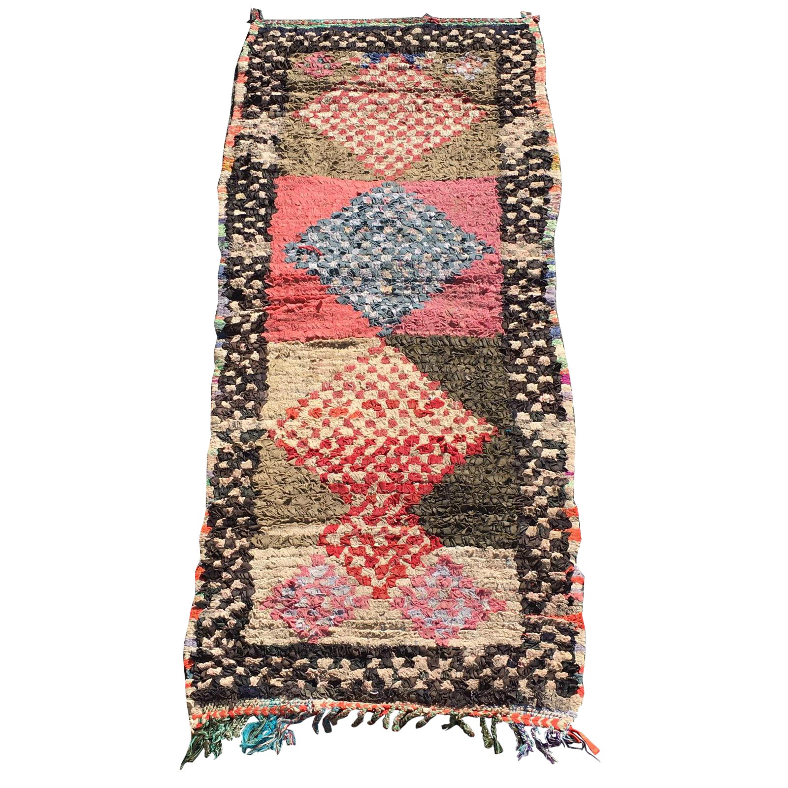 Vintage Zappa Moroccan Boucherouite Rug - 2′3″ × 5′3″ | Chairish