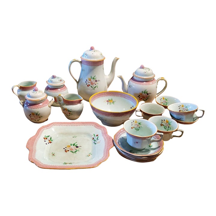 1940s Adams Calyx Ware Lowestoft Coffee and Tea Set-20 Pieces | Chairish