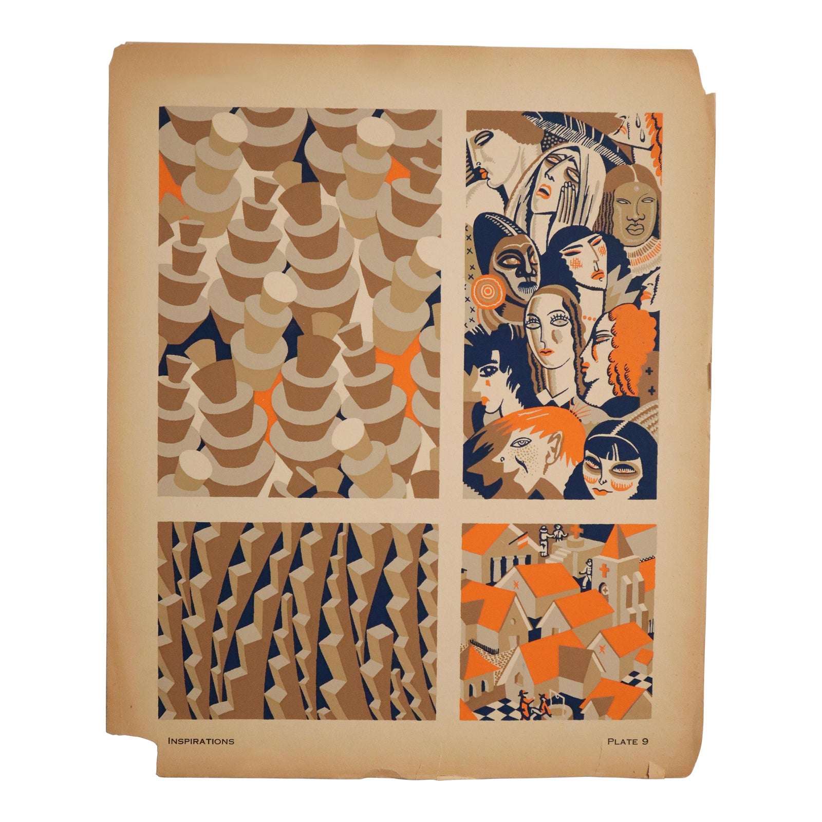 1928 American Botanical Design Pochoir, Inspirations (Book B, Plate 9 ...