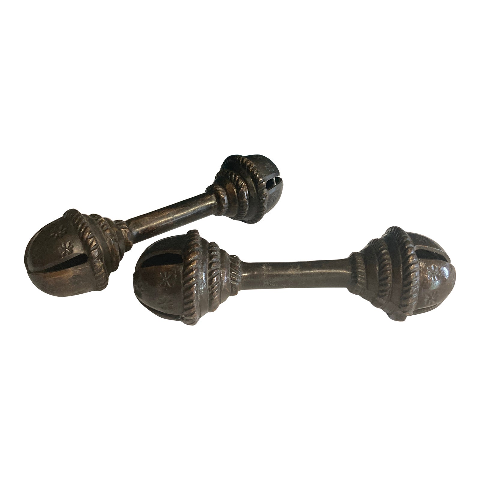 Antique Cast Bronze Baby Rattles, Set of 2 | Chairish