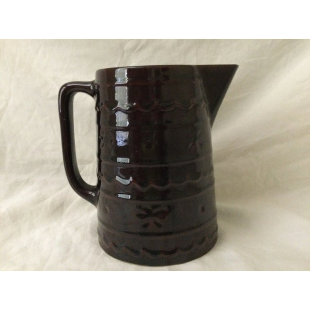 Mid-Century Modern Daisy & Dot MarCrest Stoneware Pitcher | Chairish