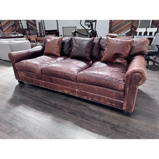 Restoration Hardware Lancaster Leather Sofa | Chairish