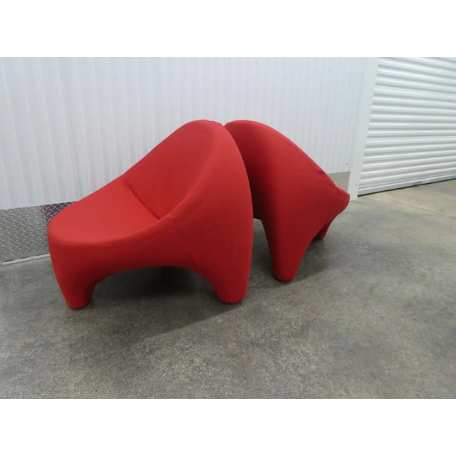 Vintage Fire Engine Red Italian Lounge Chairs - a Pair | Chairish