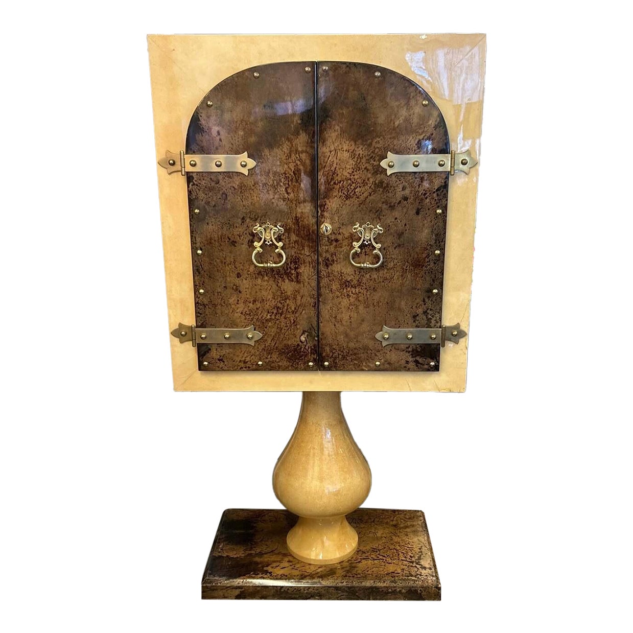 Aldo Tura Italian 1950s Lacquered Goatskin Standing Dry Bar With ...