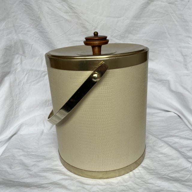Mid 20th Century Vintage Faux Alligator Ice Bucket | Chairish