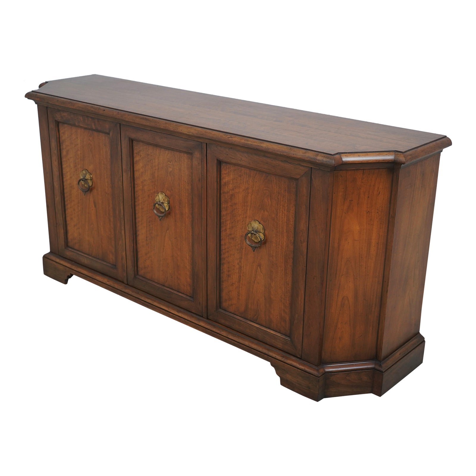 Baker Walnut Continental Style Sideboard Credenza | Chairish