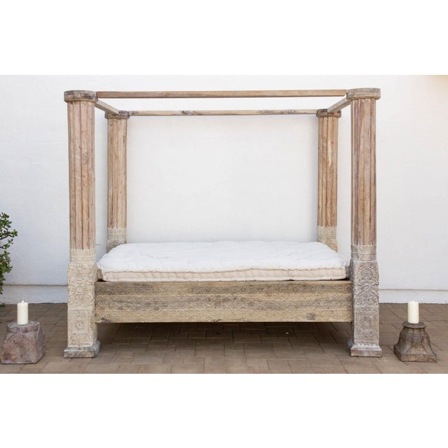 Indian Palace Antique Column Poster Bed | Chairish