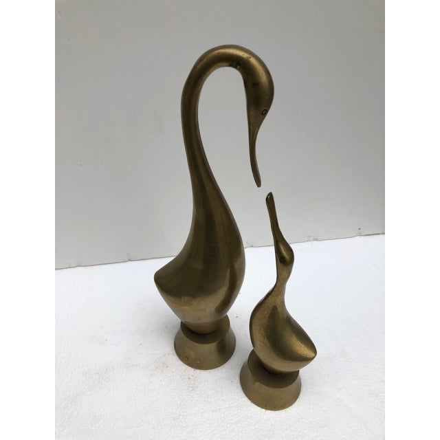 Vintage Brass Goose Sculptures a Pair | Chairish