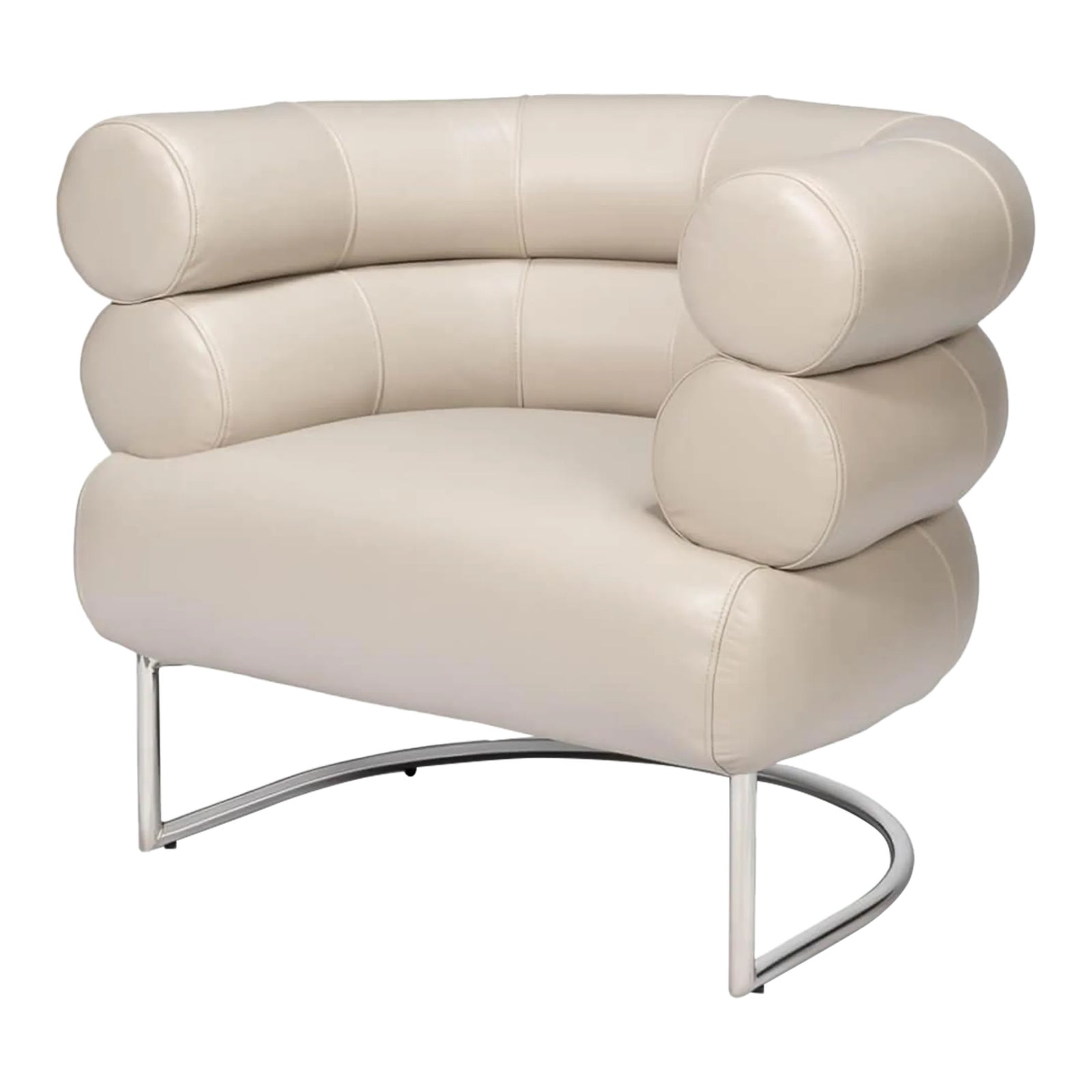 Crystal White Leather Accent Chair | Chairish