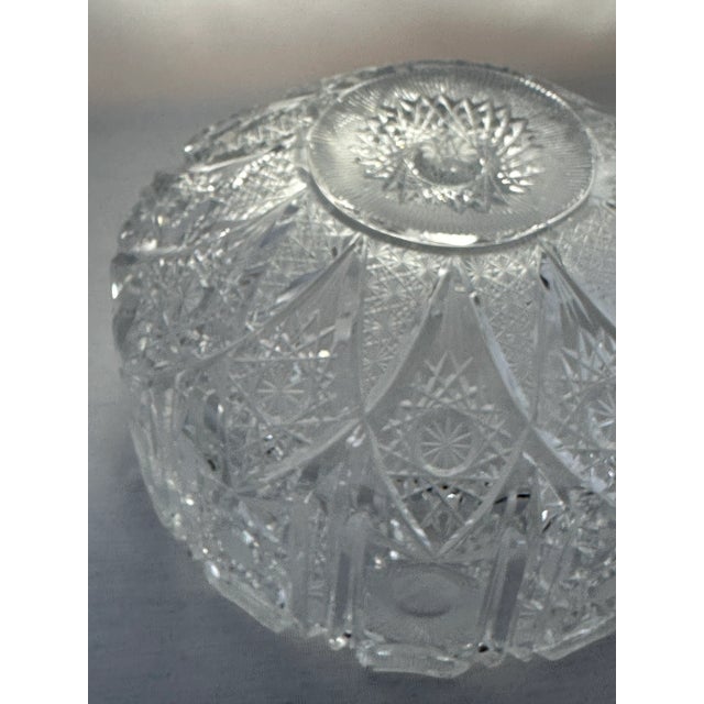 Vintage Bohemian Cut Crystal Bowl, Star Pattern | Chairish