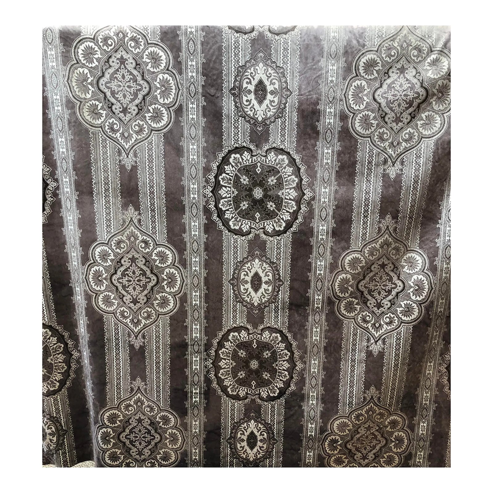 Ralph Lauren Casimir Gilded Paisley Fabric in Pewter; 4 Yards | Chairish