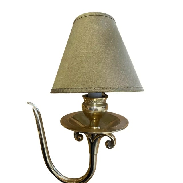 Vintage Brass Wall Light Fixture Sconce Dutch Double Light With Shade ...