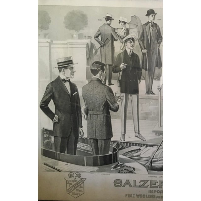 Antique Men's Clothing Advertising Poster, 1917 | Chairish