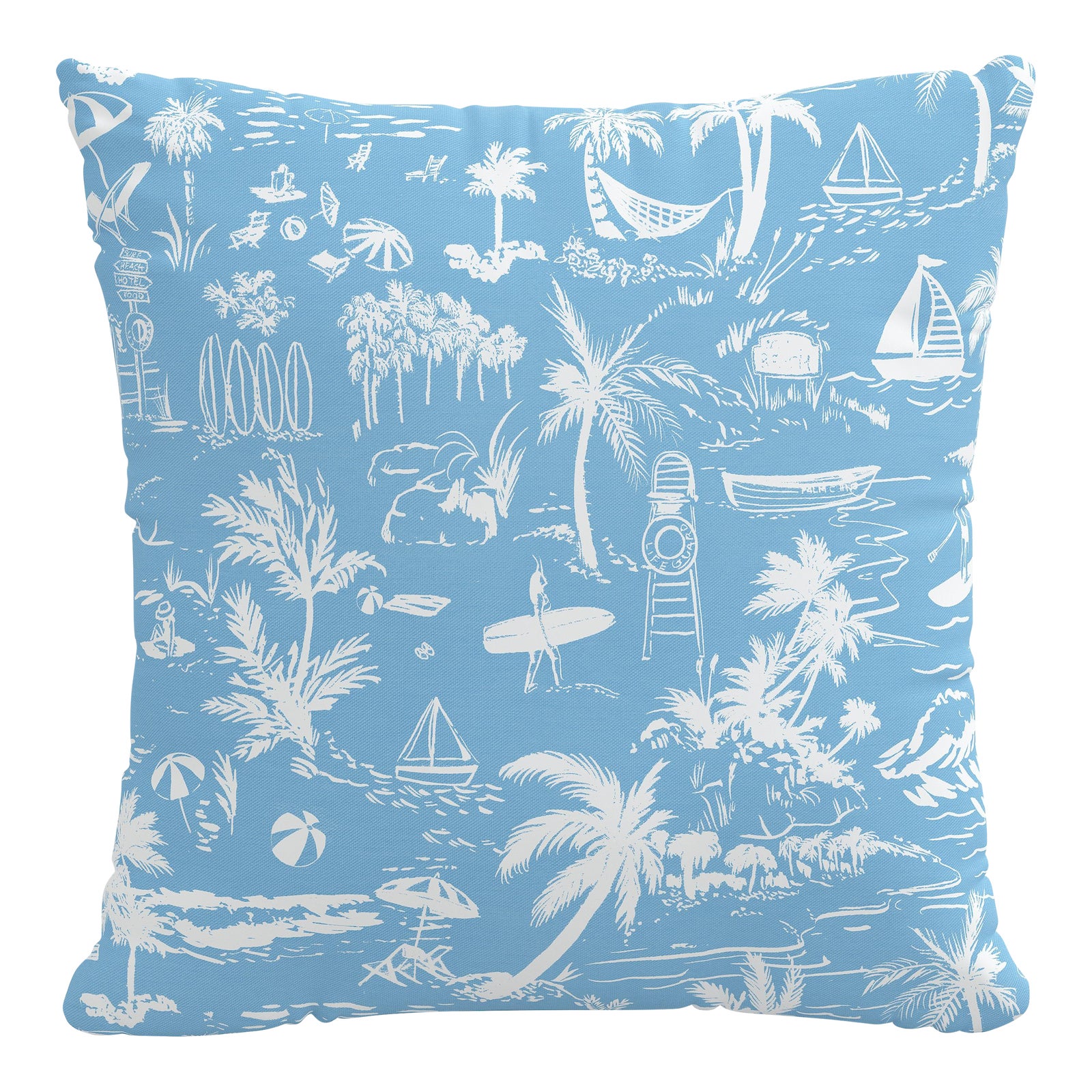 Gray Malin x Cloth & Company 22" Decorative Pillow in Beach Toile Blue ...