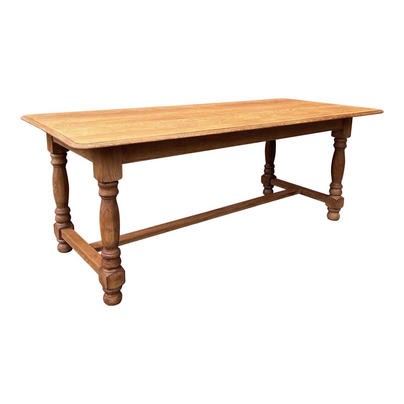 Large French Oak Library Table | Chairish