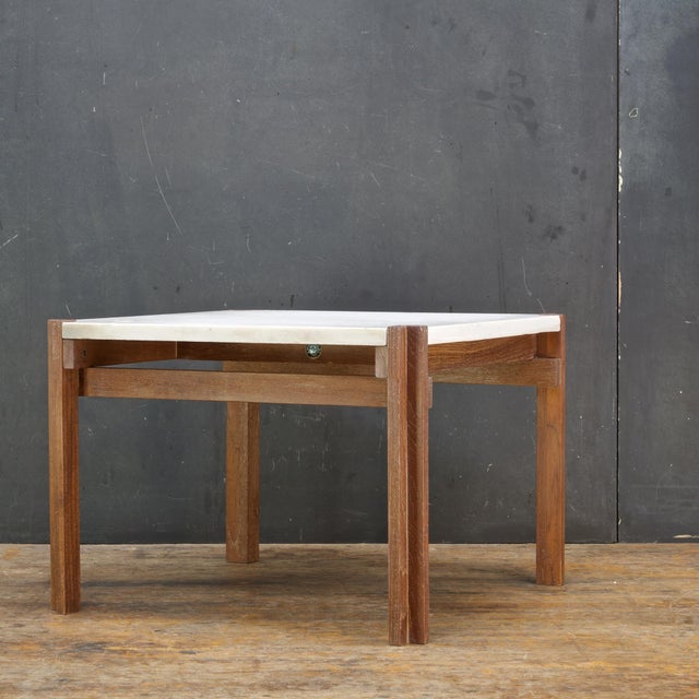 1950s Carrara Marble Teak Geometric Side Table De Stijl Gerrit Rietveld ...