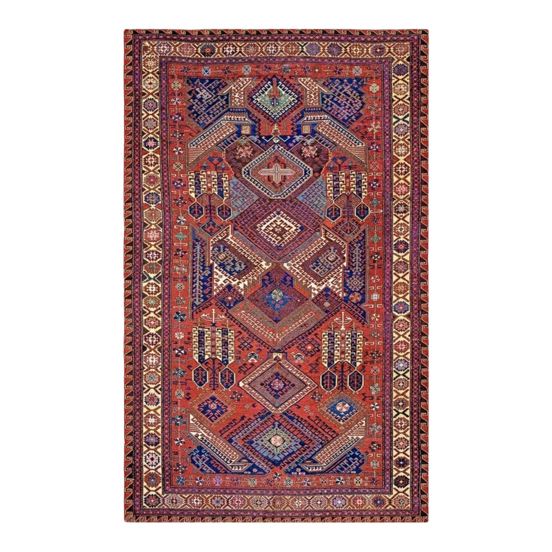 19th Century Caucasian Dragon Sumak Carpet ( 7'4" X 11'10" - 223 X 360 ...