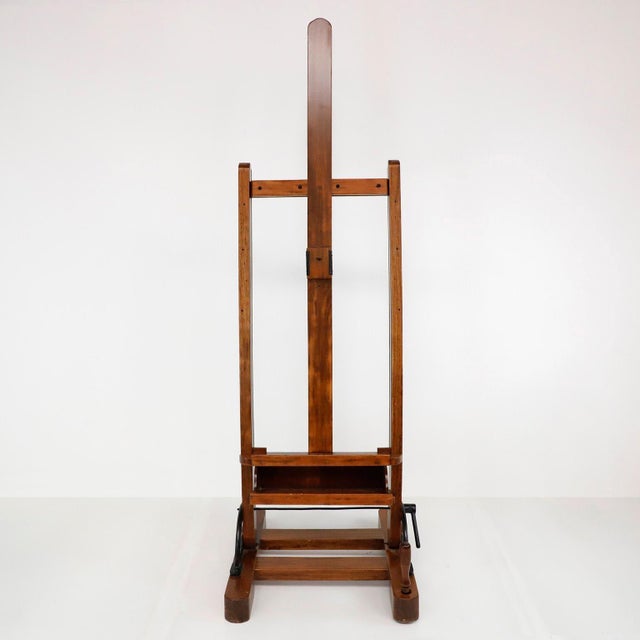Early 1950 Adjustable Artist Easel and Table Made in Tiger Oak Wood ...