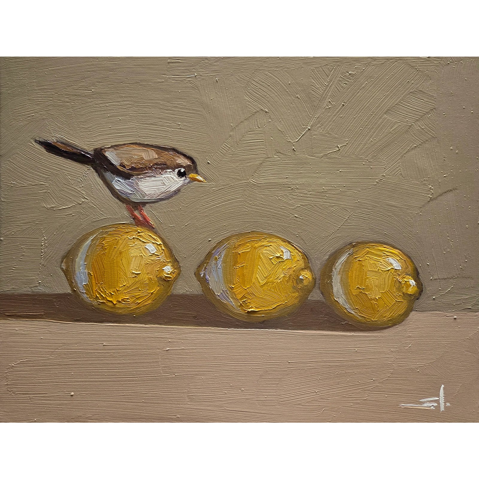 Wren Still Life Oil Painting by Vivek Mandalia | Chairish