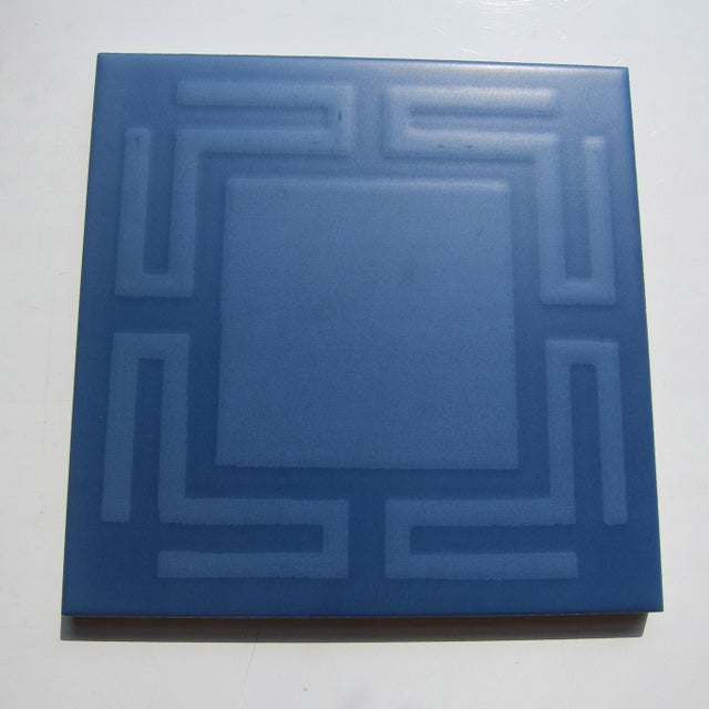 Vintage 1960s Italian Blue & Green Greek Key Floor Tile, 12.25 Sq Ft ...
